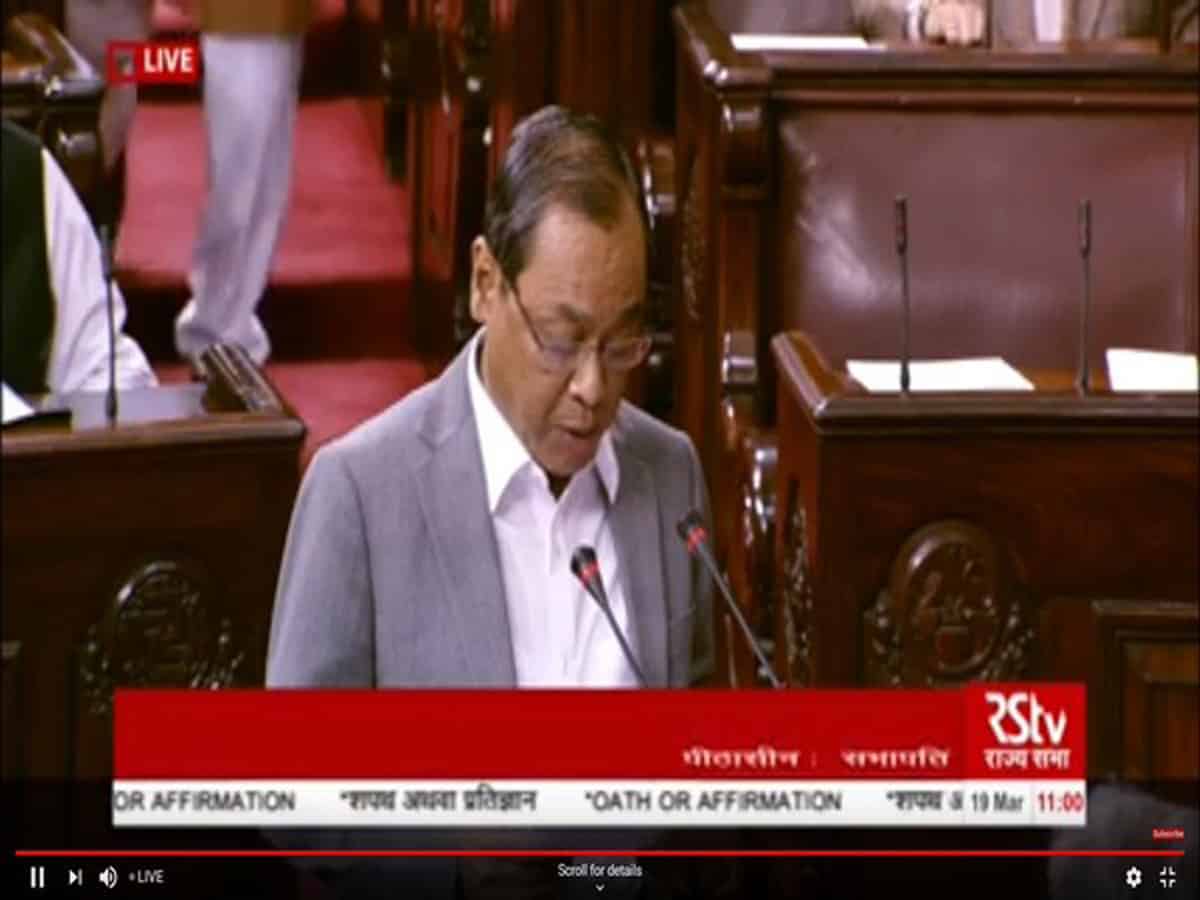 Ex-CJI Ranjan Gogoi takes oath as Rajya Sabha MP Ex-CJI Ranjan Gogoi takes oath as Rajya Sabha MP