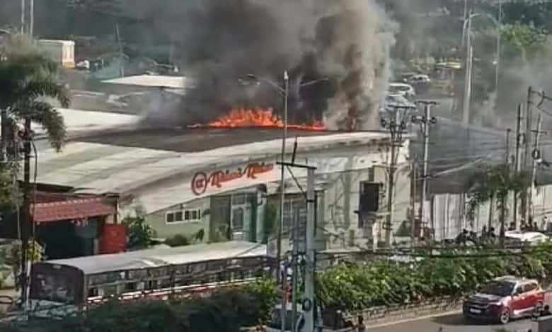 Video: Fire breaks out at restaurant in Hyderabad's Madhapur