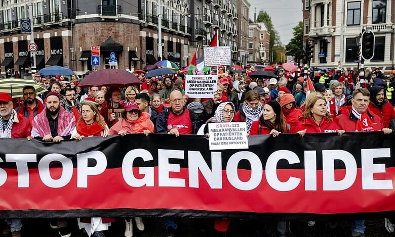Watch: Mass protest in Amsterdam calls for end to Gaza war