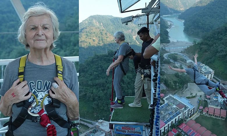 Video: 83-year-old woman pulls off India’s highest bungee jump