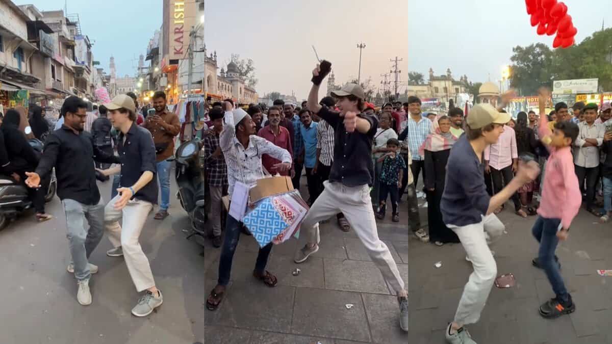 Watch: European influencer makes locals dance on Marfa at Charminar