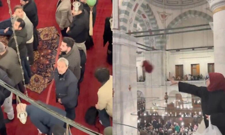 Video: Women throw headscarves in protest at Istanbul mosque over Al ...