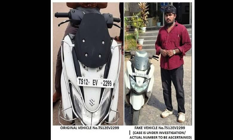 Hyderabad man held for using fake number plate on vehicle