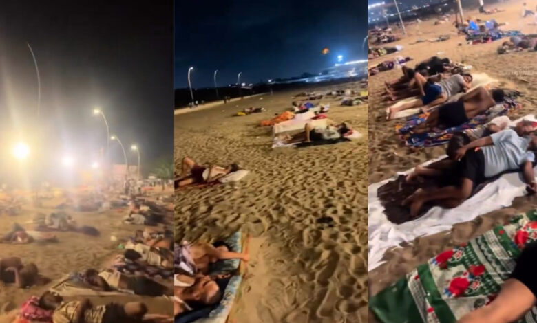 Photos of people from slums sleeping on Versova beach go viral