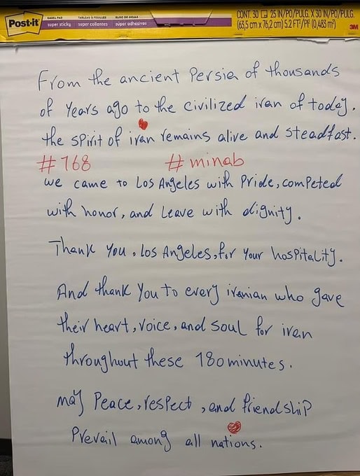 Iran's team honours Minab victims in World Cup thank-you note